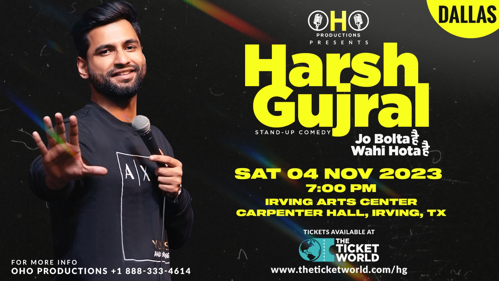 Harsh Gujral Stand-Up Comedy Presented by Oho Productions – Irving Arts ...