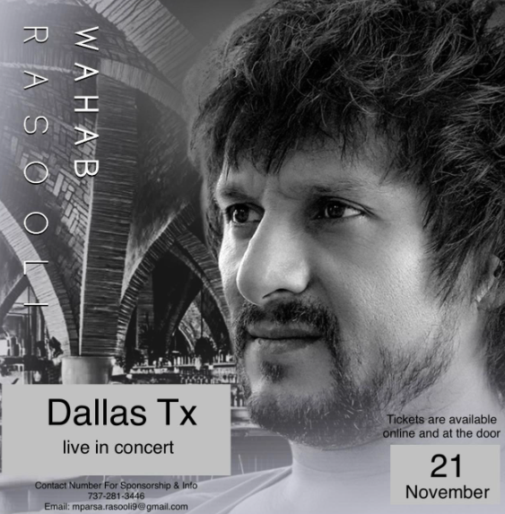 Hamdeli Concert: Wahab Rasooli – Irving Arts Center